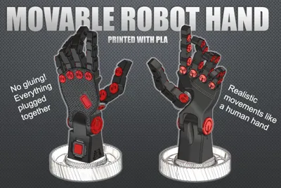 Poseable Robot Hand (Left Hand) (PLA) by Make-A-Print246 - MakerWorld