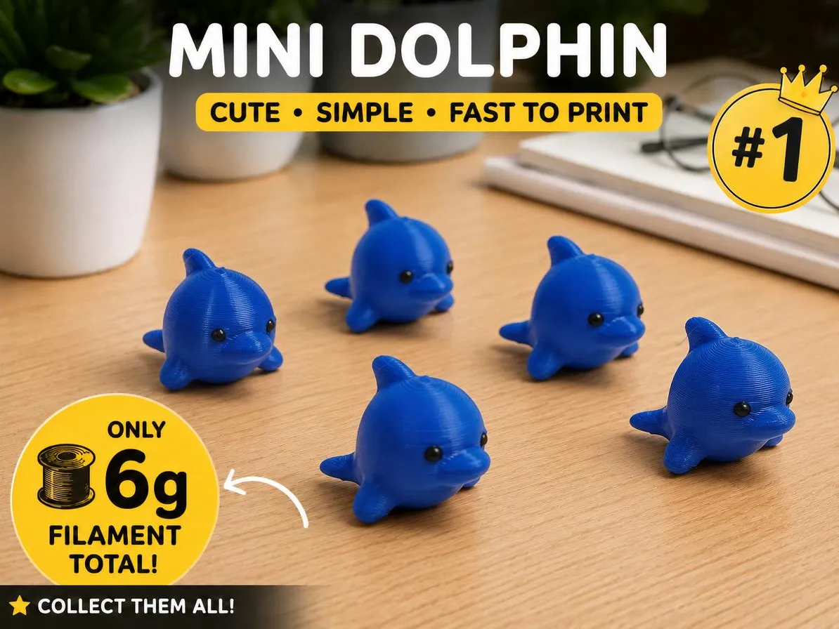 Mini Dolphin Fidget - Micro Zoo - Free 3D Print Model - MakerWorld