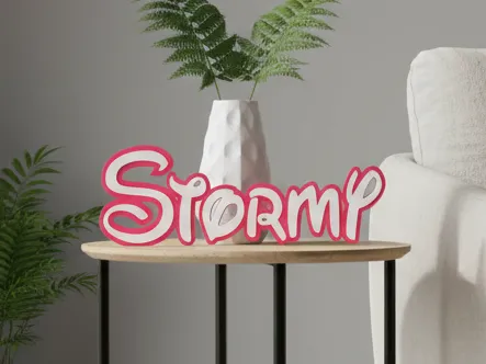 Disney Name Sign Stormy Kid Room Wall Decor Tag by Fabbiotto MakerWorld ...
