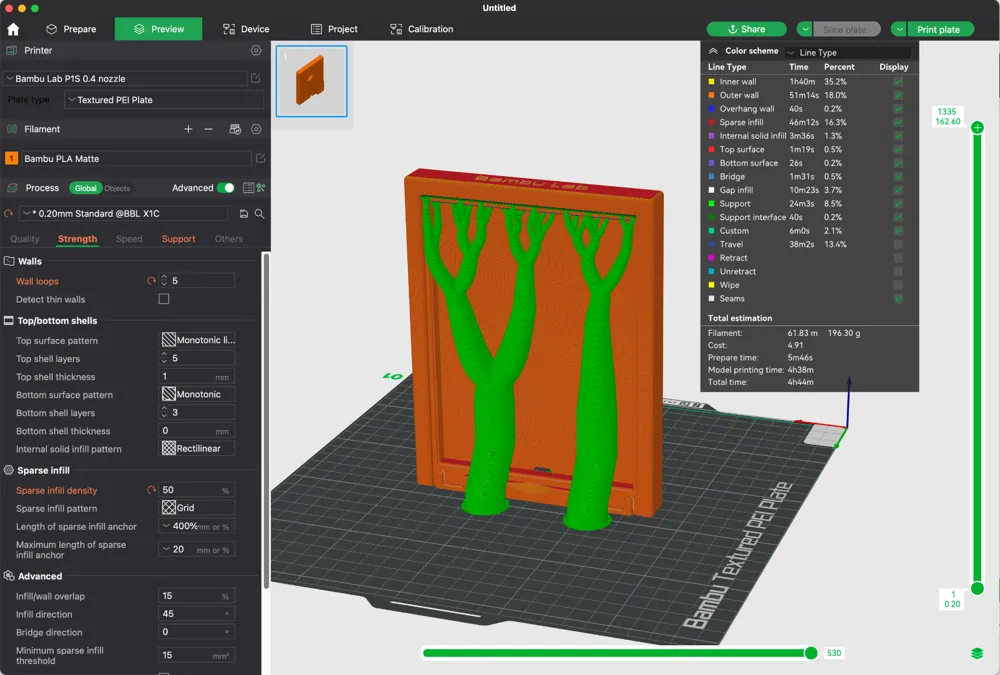 Frame for Lithophane 144(W)*108(H) to fit Bambu Lab Backlight Board by ...