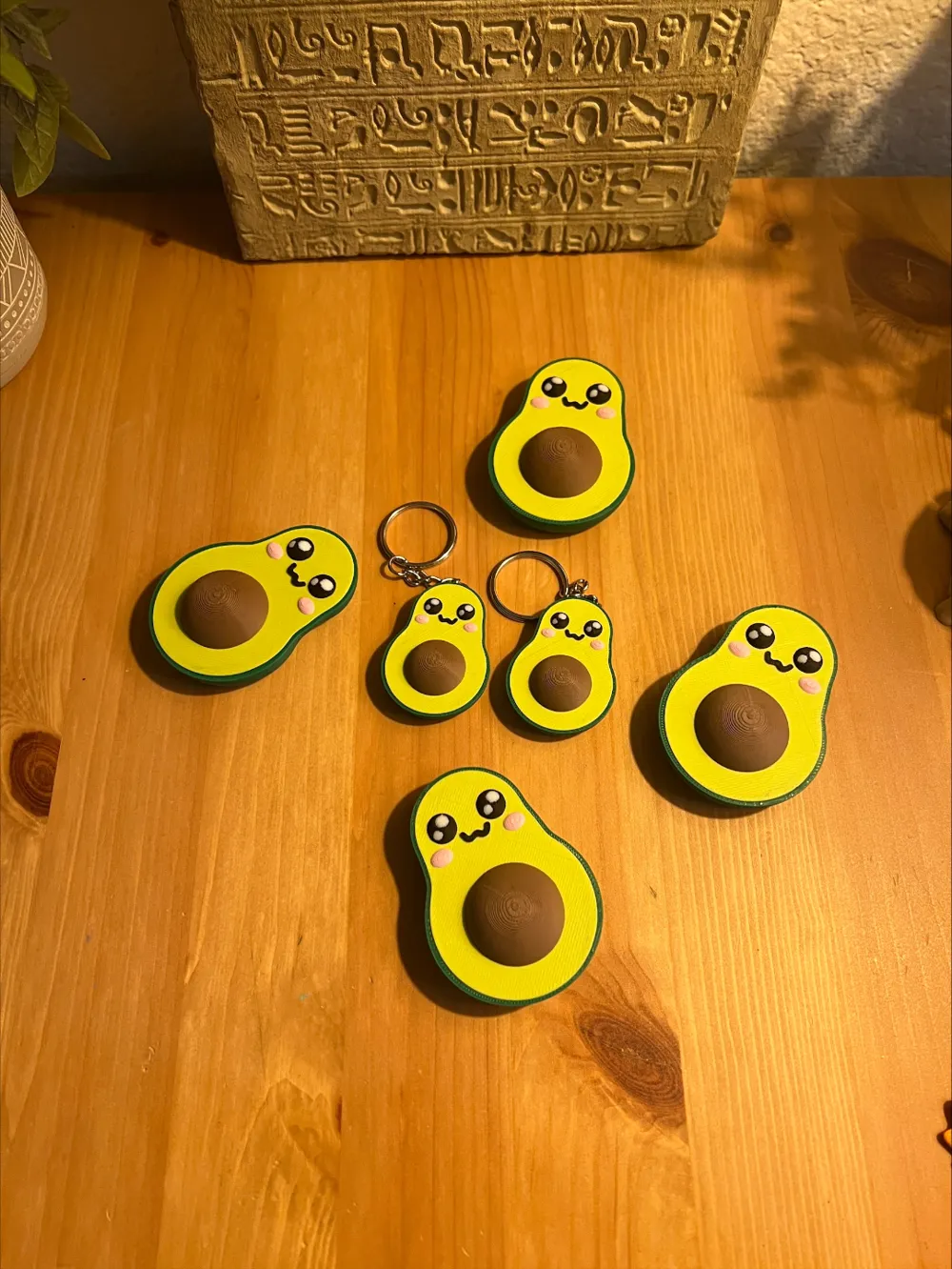 Kawaii Avocado Magnet and Keychain by CraftHappy - MakerWorld