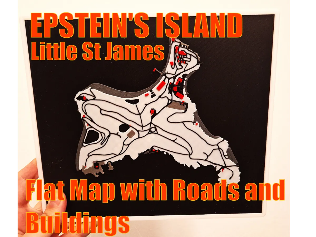 Little Saint James – Epstein's Island – Flat Map - Free 3D Print Model ...