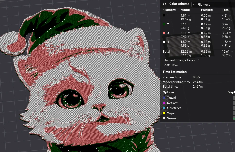 2D Artwork : Xmas Kitten #1 by StatusD112 - MakerWorld