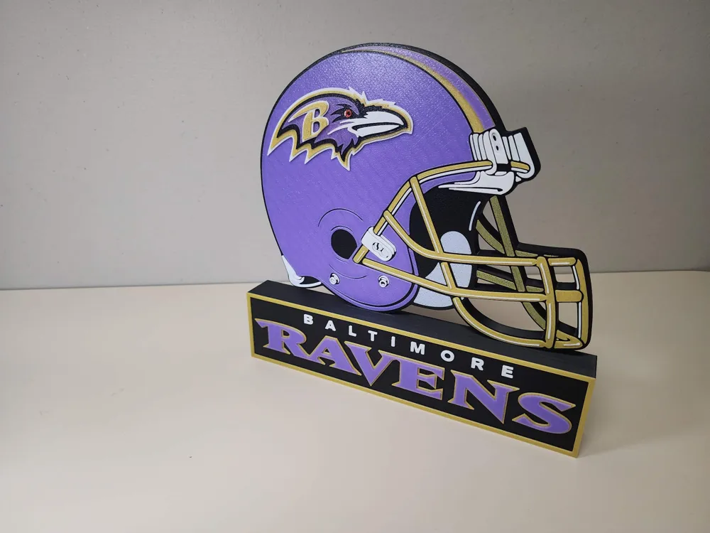 Baltimore Ravens Wall or Desk Display - Free 3D Print Model - MakerWorld