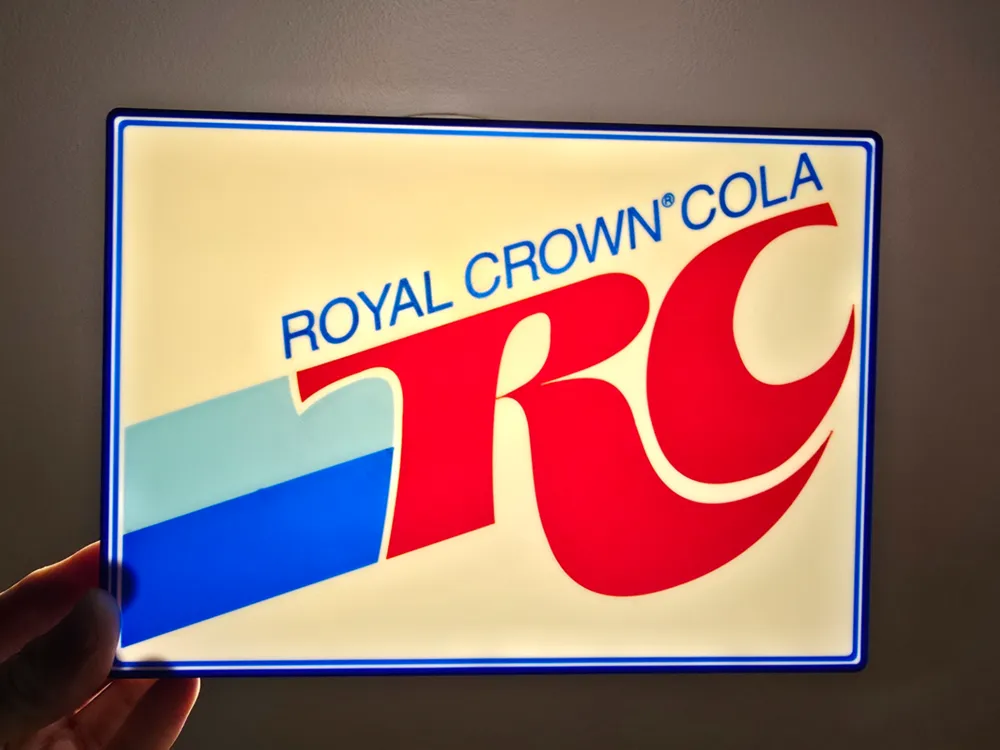 Retro Royal Crown Cola Lightbox Sign - Free 3D Print Model - MakerWorld