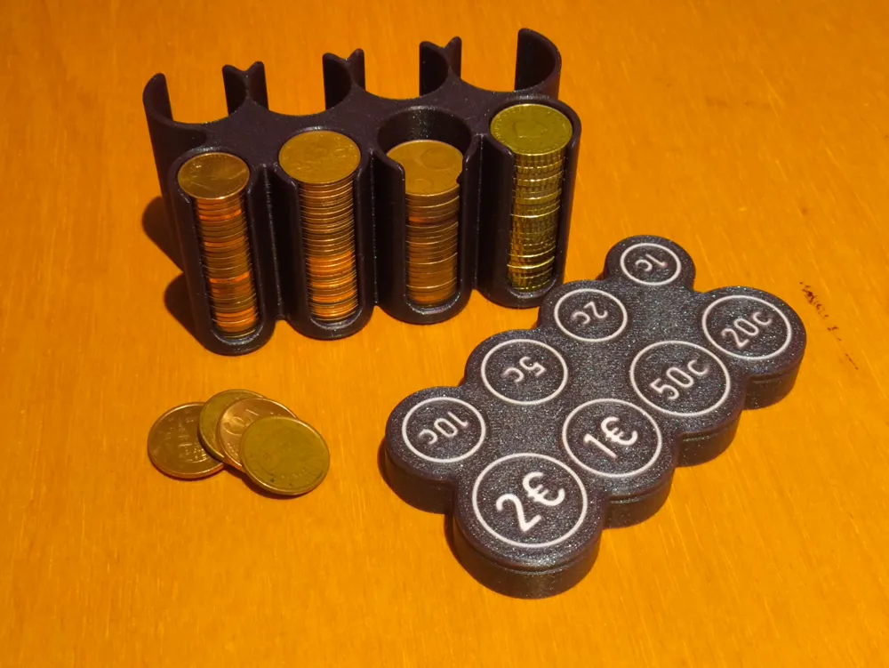 Euro Coin Organizer - Free 3D Print Model - MakerWorld