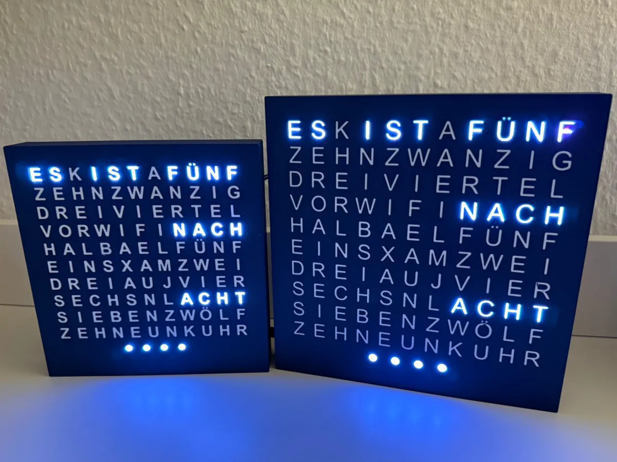 Word Clock with ESP32, RTC & Web Interface - Free 3D Print Model ...