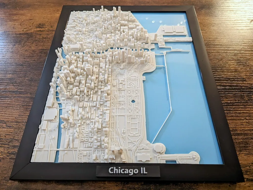 Chicago Illinois 3D Mini (Large) by jarvizar - MakerWorld