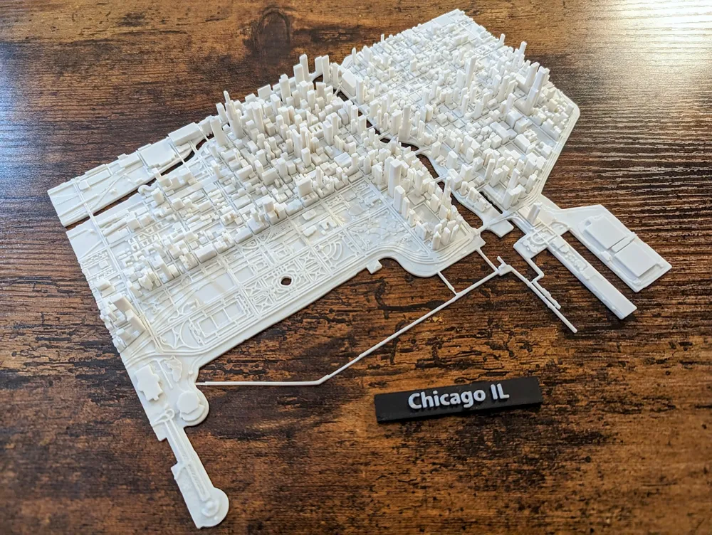 Chicago Illinois 3D Mini (Large) by jarvizar - MakerWorld