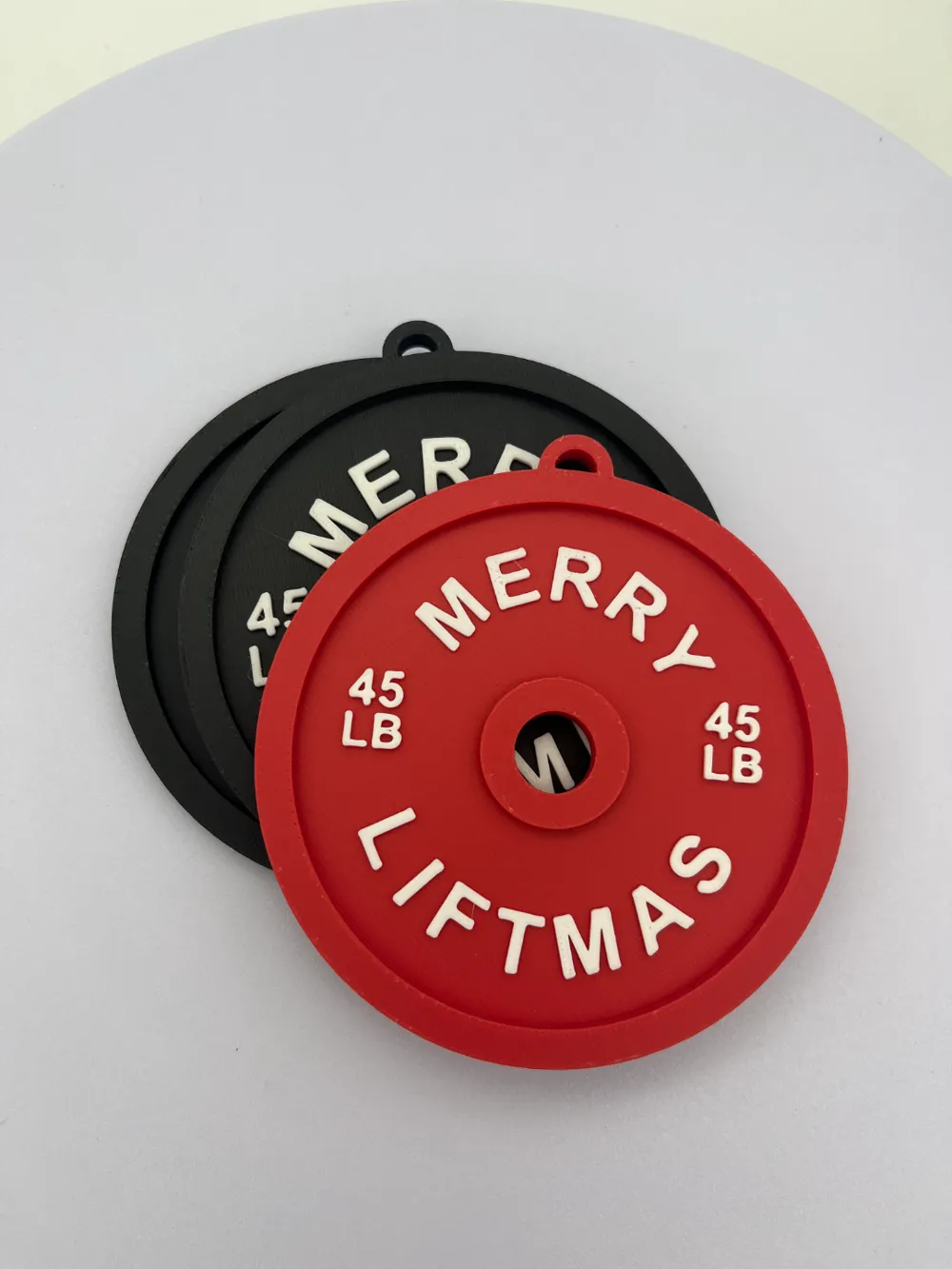 Merry Liftmas Weight Plates Christmas Ornament by Daniel - MakerWorld