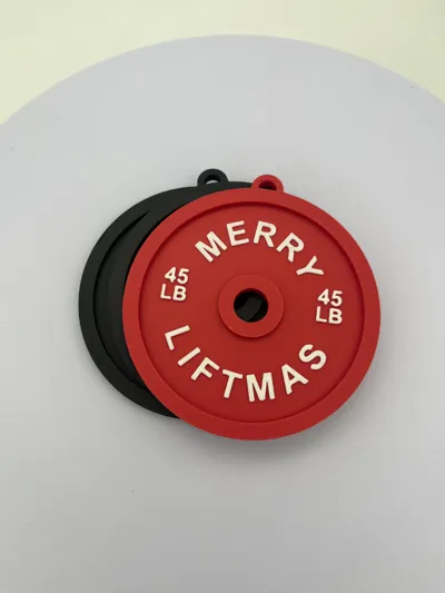 Merry Liftmas Weight Plates Christmas Ornament by Daniel - MakerWorld