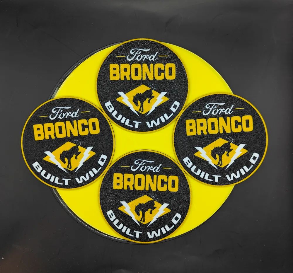Ford Bronco "Built Wild" Coasters - Free 3D Print Model - MakerWorld