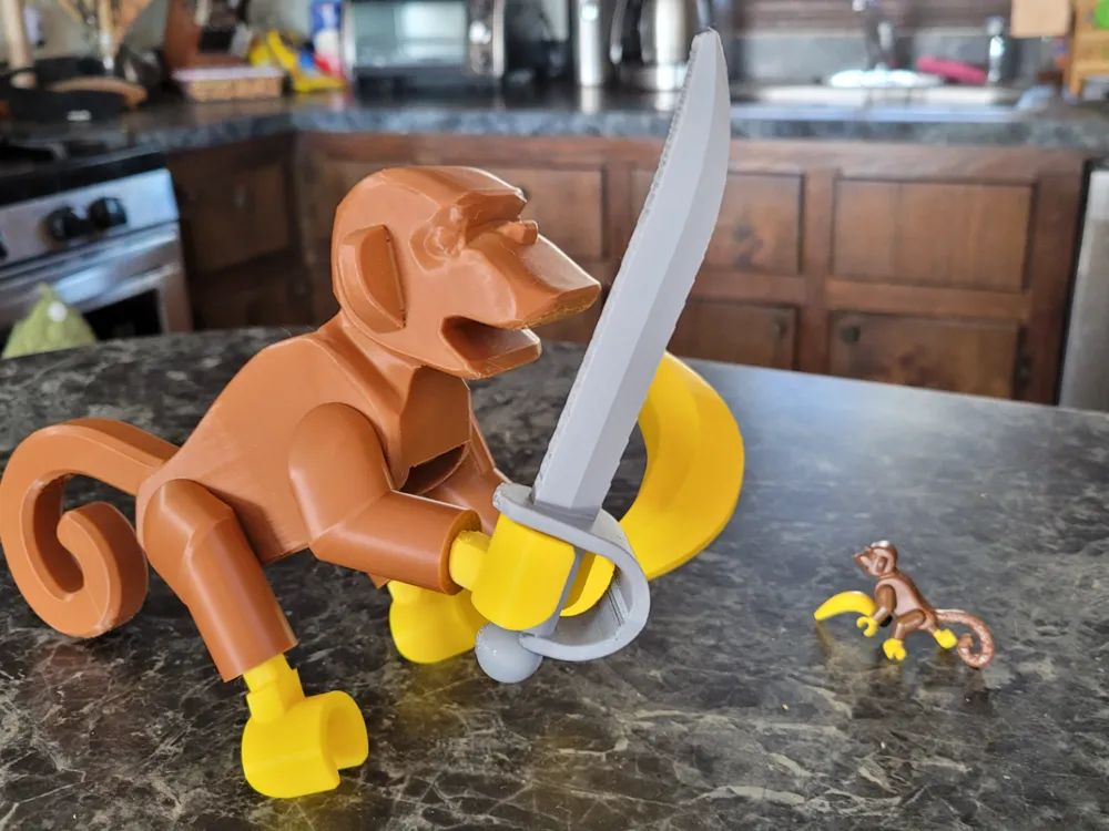 5:1 Big Brick Monkey - Body Only - Free 3D Print Model - MakerWorld