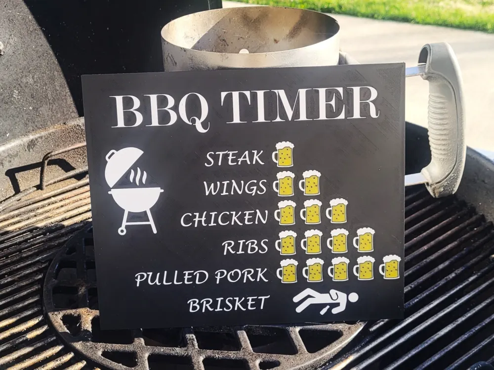 BBQ TIMER FUNNY SIGN by JS DESIGN MakerWorld: Download Free 3D Models