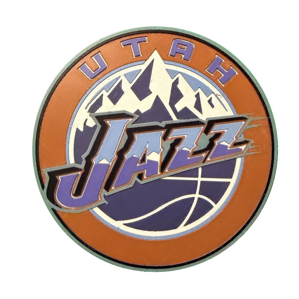 Utah Jazz NBA LOGO - COASTER/OFFICE SIGN - Free 3D Print Model - MakerWorld