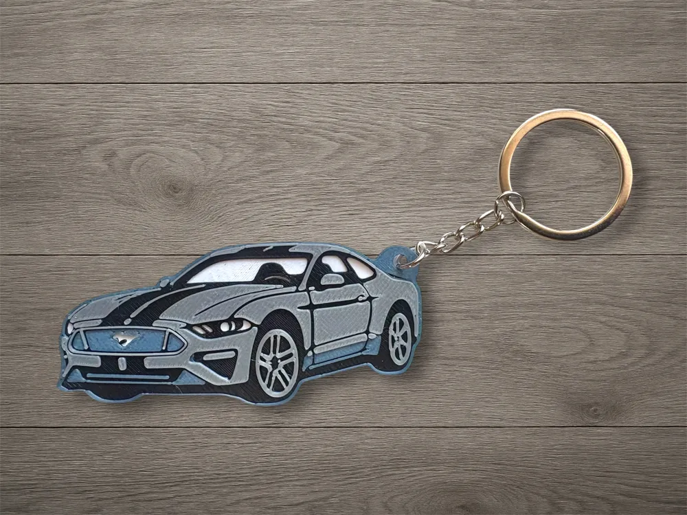 MUSTANG NFC CAR KEYCHAIN - Free 3D Print Model - MakerWorld