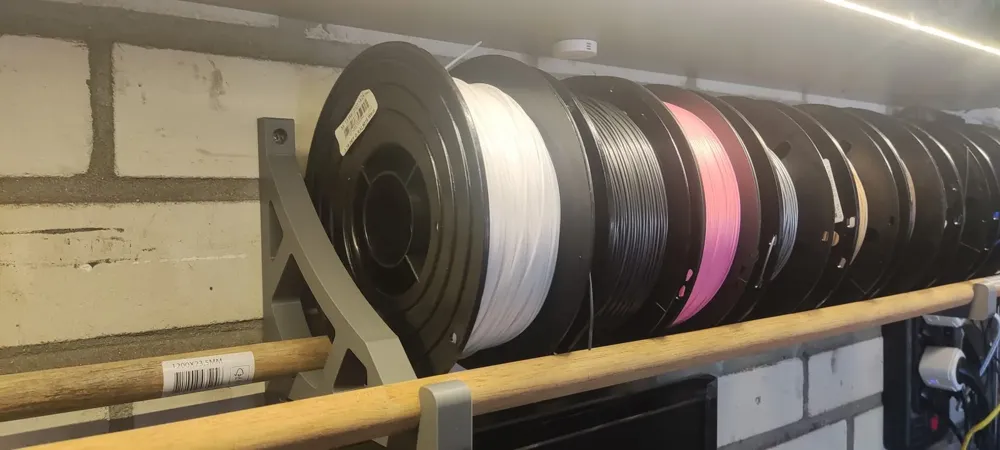 Filament Spool Wall Mount with wood Bromsticks Remixed by ALEX Go ...