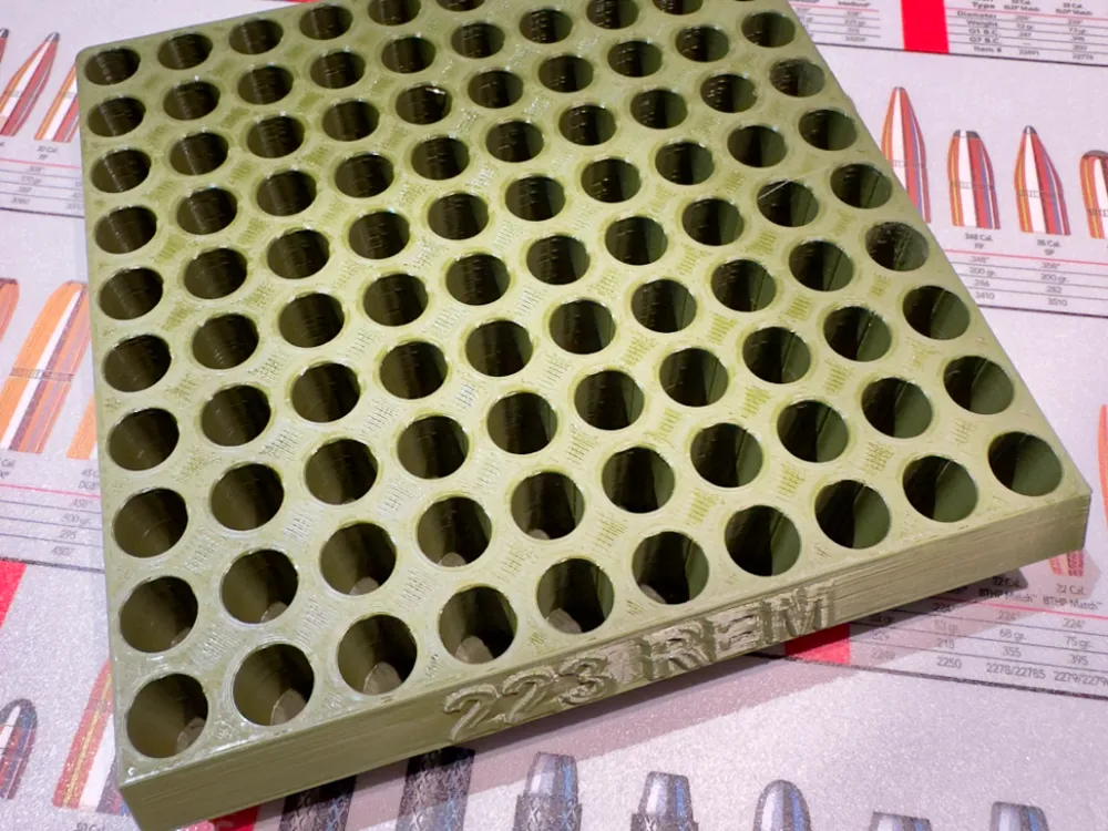 100 rounds 223 reloading tray by Arnskov MakerWorld: Download Free 3D ...