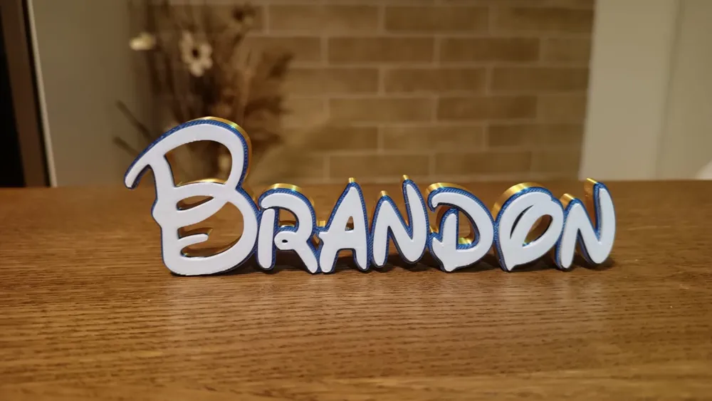 Disney Name Sign Brandon Kid Room Wall Decor Tag - Free 3D Print Model ...