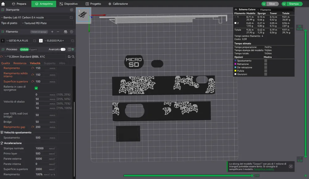 AMS RISER V2 P1 SERIES SKULL FRONT COVER Remixed by G3D Lab - MakerWorld
