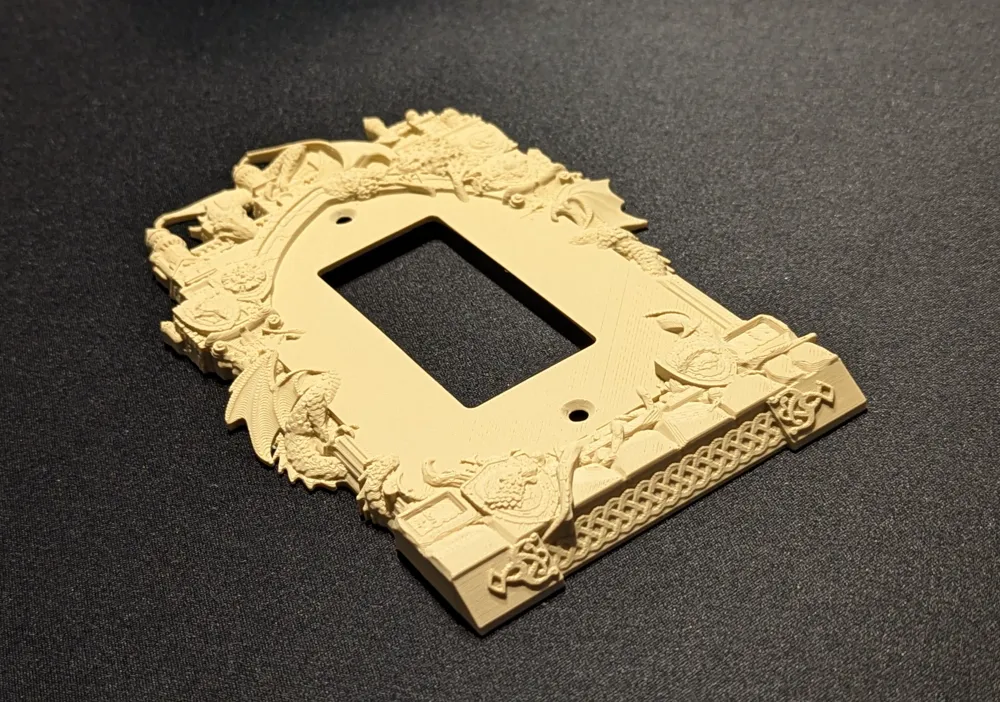 Decora Style Dragon and Castle Wall Plate - Free 3D Print Model ...