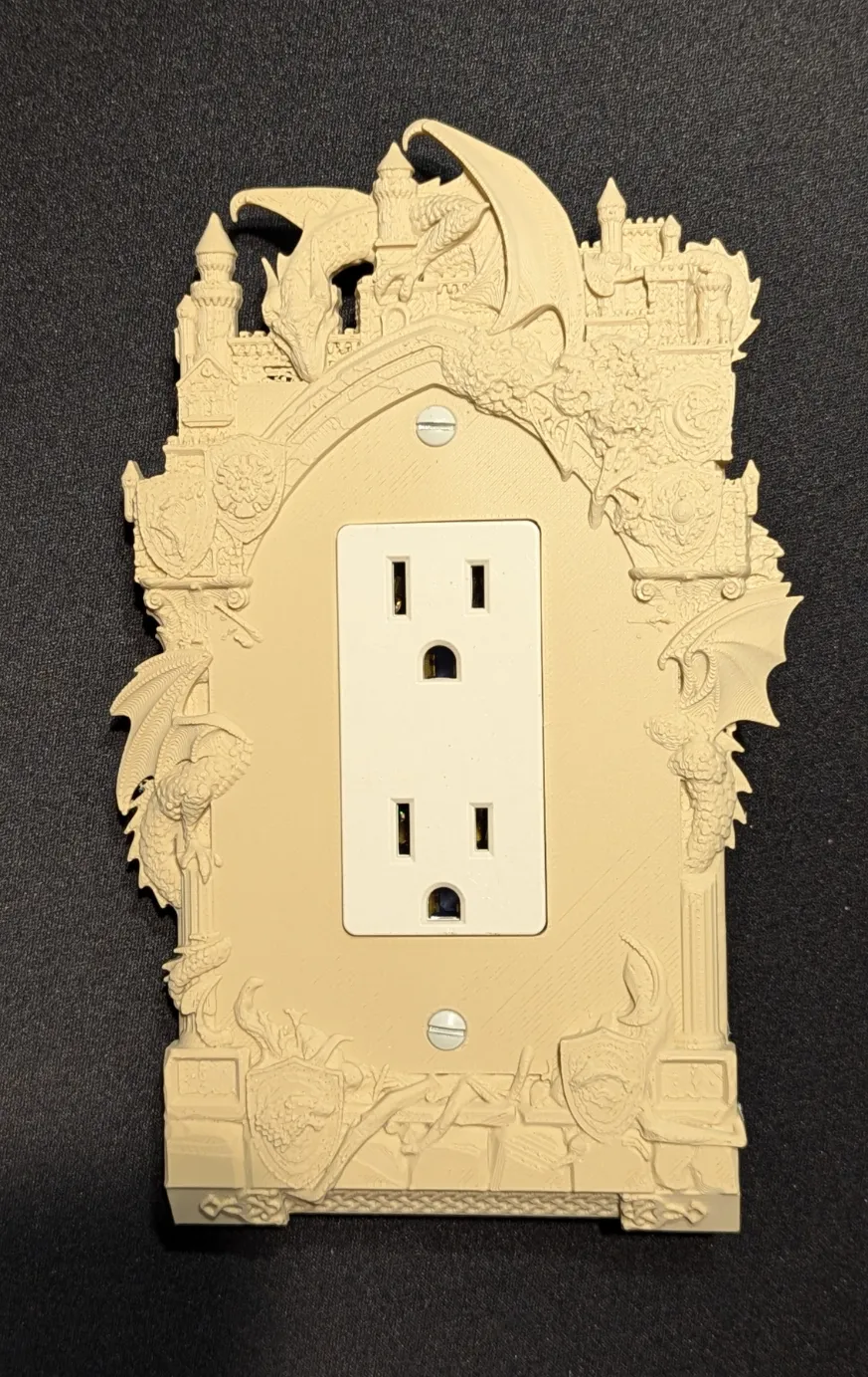 Decora Style Dragon and Castle Wall Plate - Free 3D Print Model ...