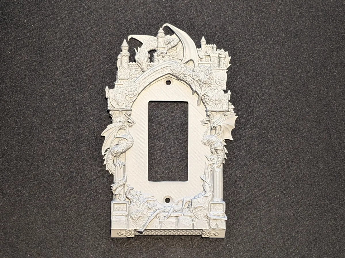 Decora Style Dragon and Castle Wall Plate - Free 3D Print Model ...