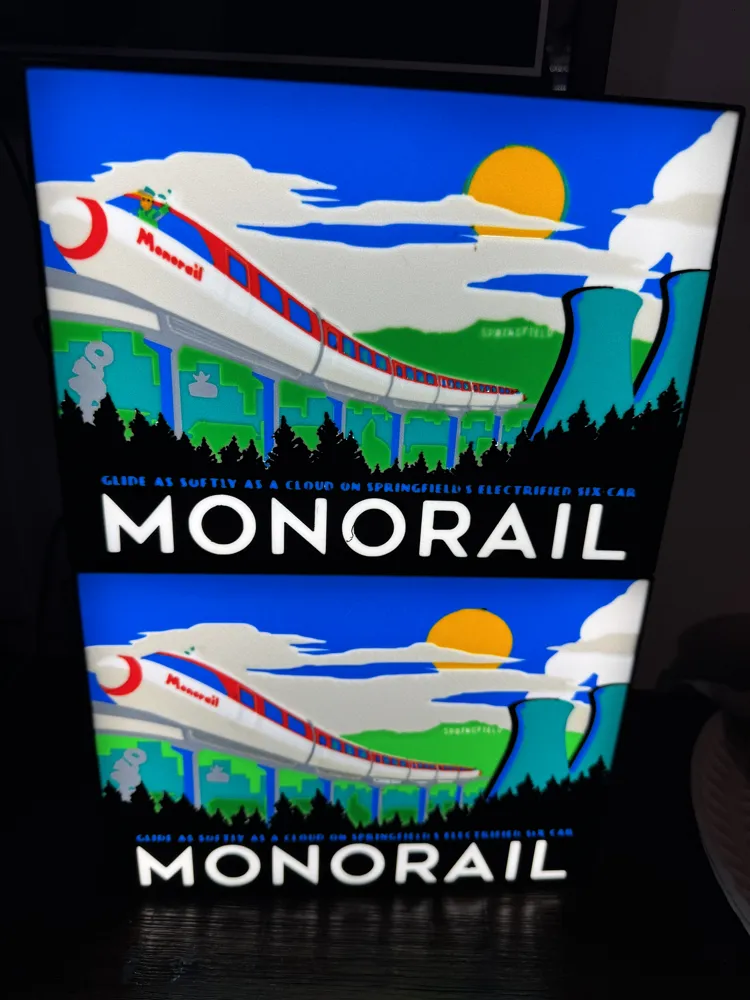 Simpsons LED Light: Monorail! by vidguide MakerWorld: Download Free 3D ...