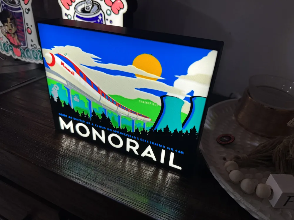 Simpsons LED Light: Monorail! by vidguide MakerWorld: Download Free 3D ...