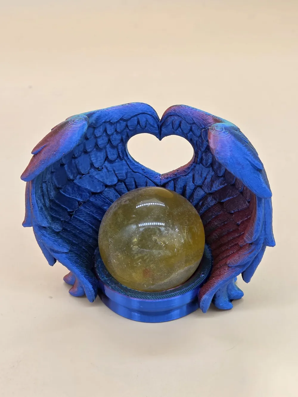 Angel Wings Sphere Holder with Heart - Free 3D Print Model - MakerWorld