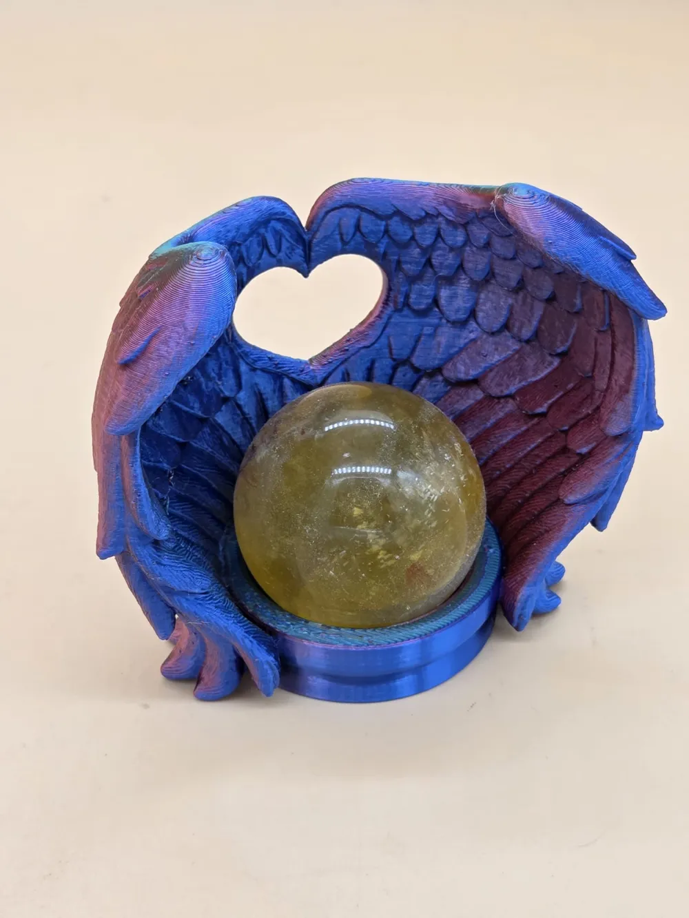 Angel Wings Sphere Holder with Heart - Free 3D Print Model - MakerWorld