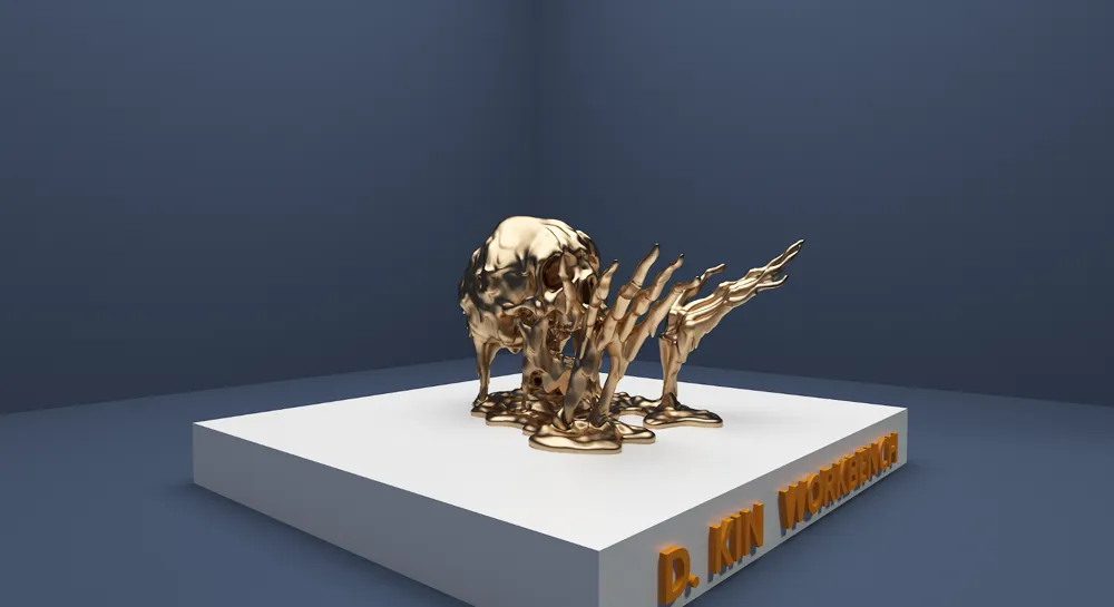 Halloween Melted skull by D.KIN - MakerWorld