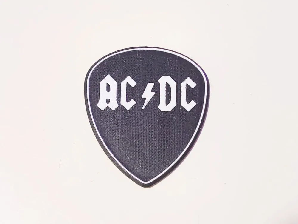 Pick - Plectrum AC-DC logo - various thicknes - Free 3D Print Model ...