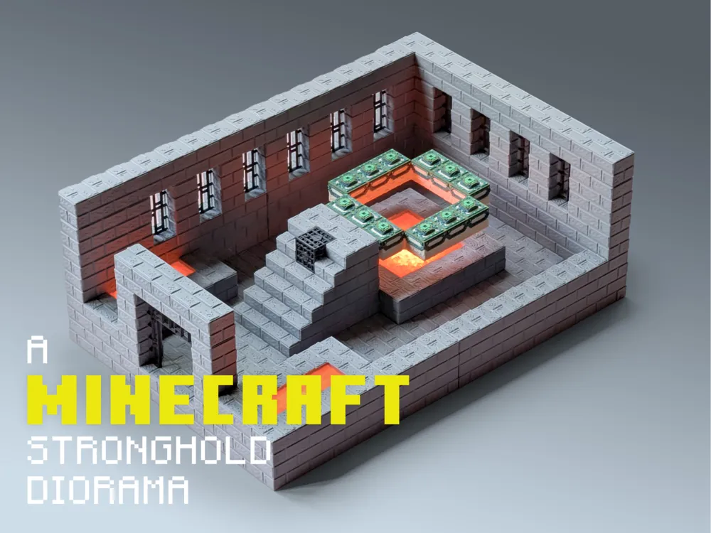 A Minecraft Stronghold Portal Room Diorama by MOSS 3D MakerWorld ...