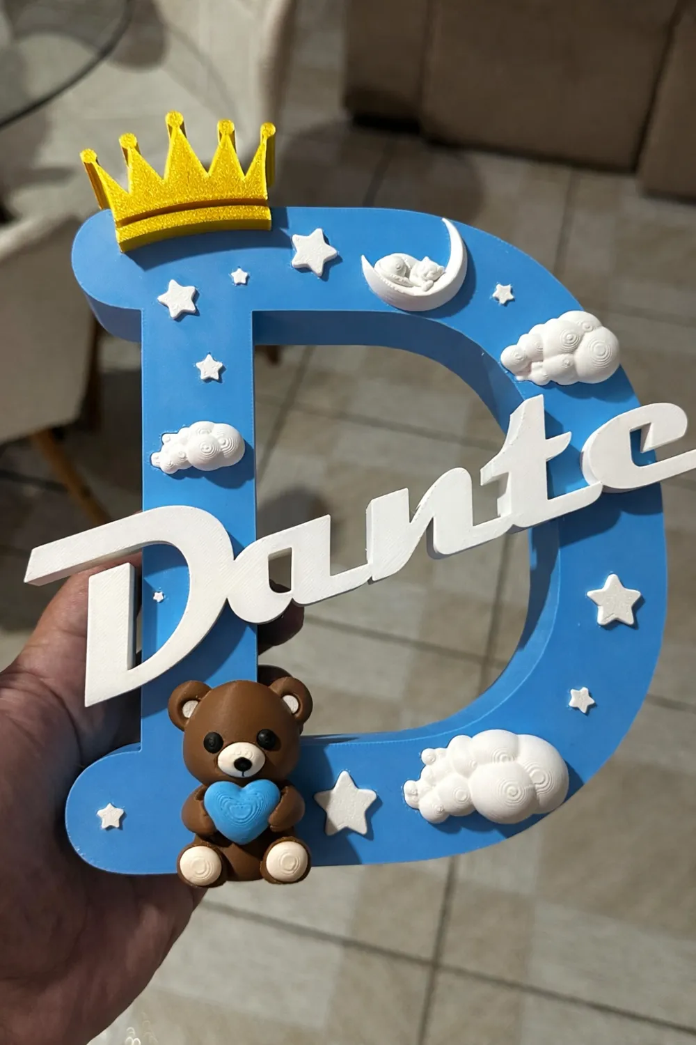 Initial Letter D Decorated with Name DANTE - Free 3D Print Model ...