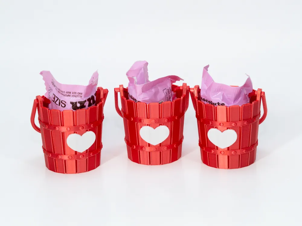Mini Heart Buckets - Free 3D Print Model - MakerWorld