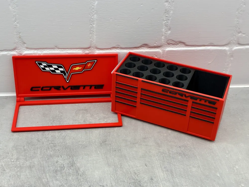 Lid - Chevrolet Corvette Inspired Toolbox desk pen - Free 3D Print ...