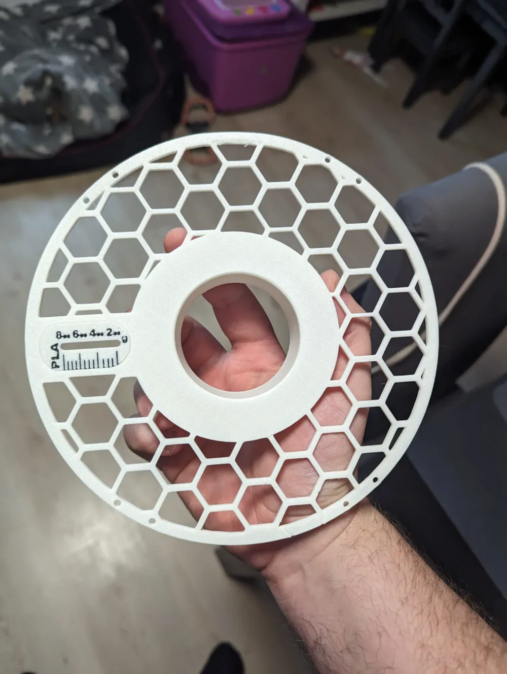 Bambu Spool Hexed Remix with Label and Filament Holes Remixed by ...