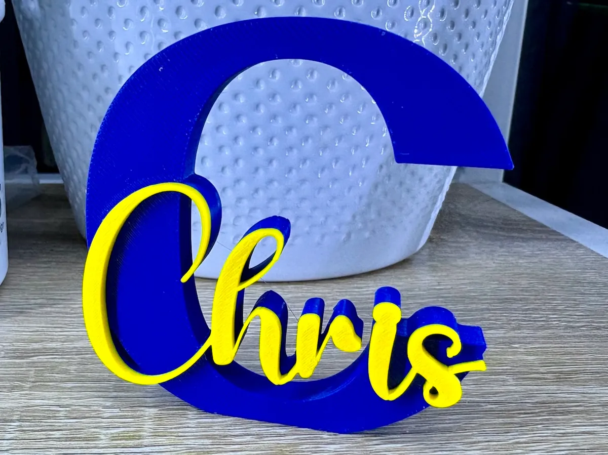 CHRIS name sign ornament nameplate initial - Free 3D Print Model ...