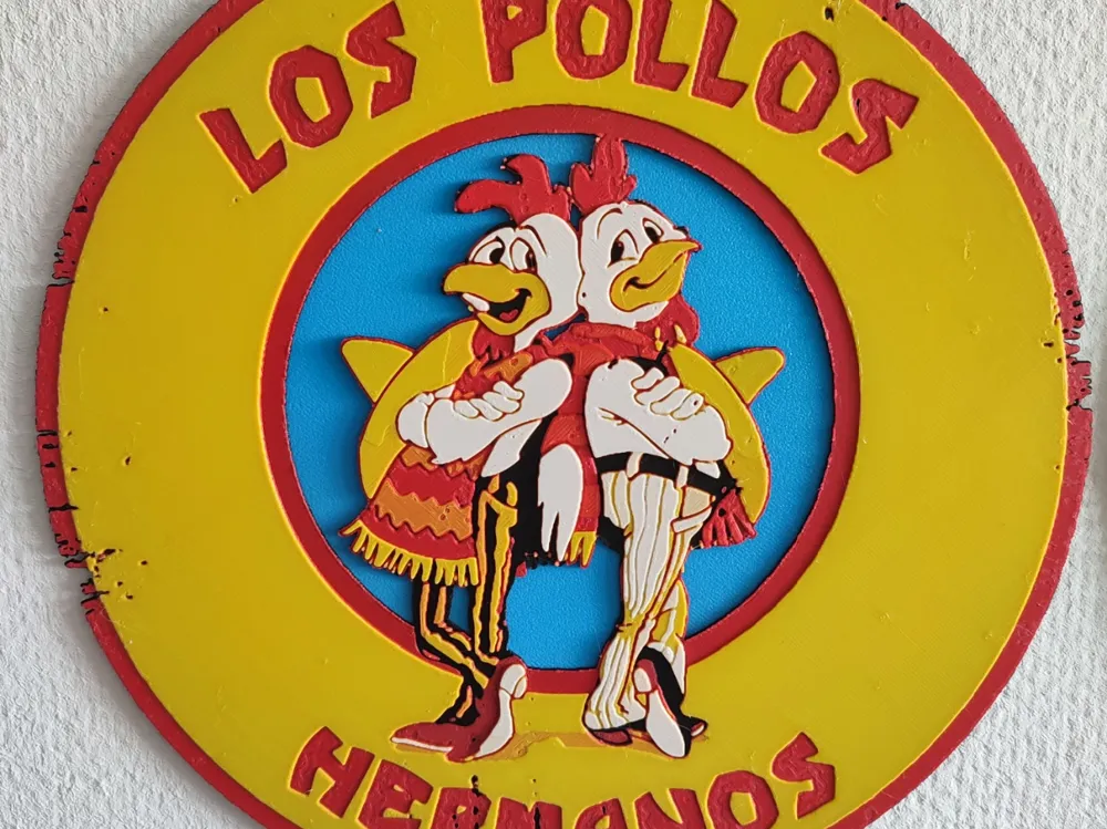 5-color Hueforge Los Pollos Hermanos Sign by a.vdh_1983 MakerWorld ...