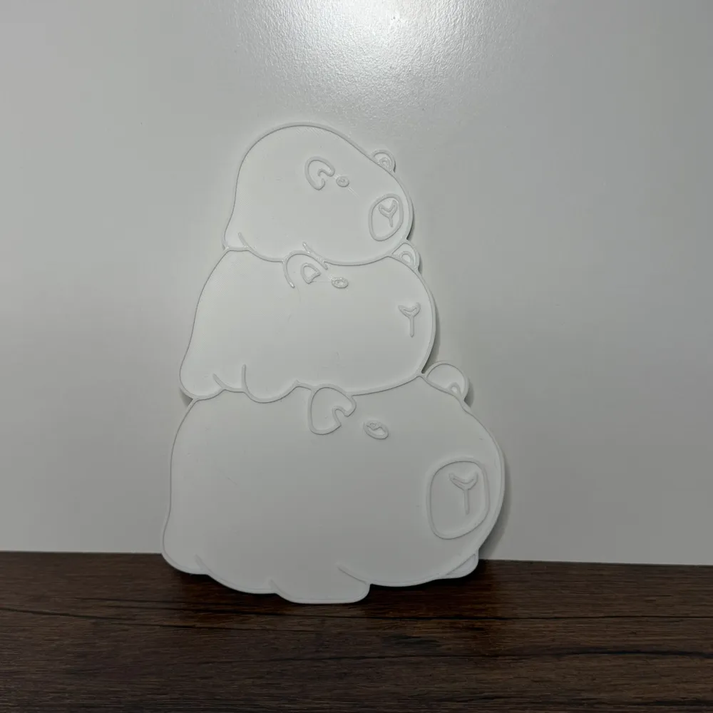 Stacked Capybaras Print & Paint Panel - Free 3D Print Model - MakerWorld