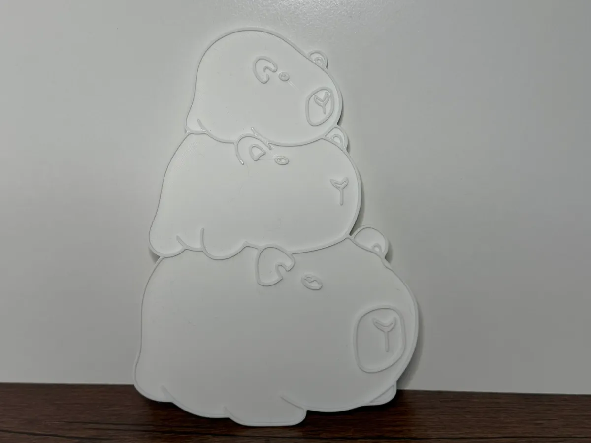 Stacked Capybaras Print & Paint Panel - Free 3D Print Model - MakerWorld