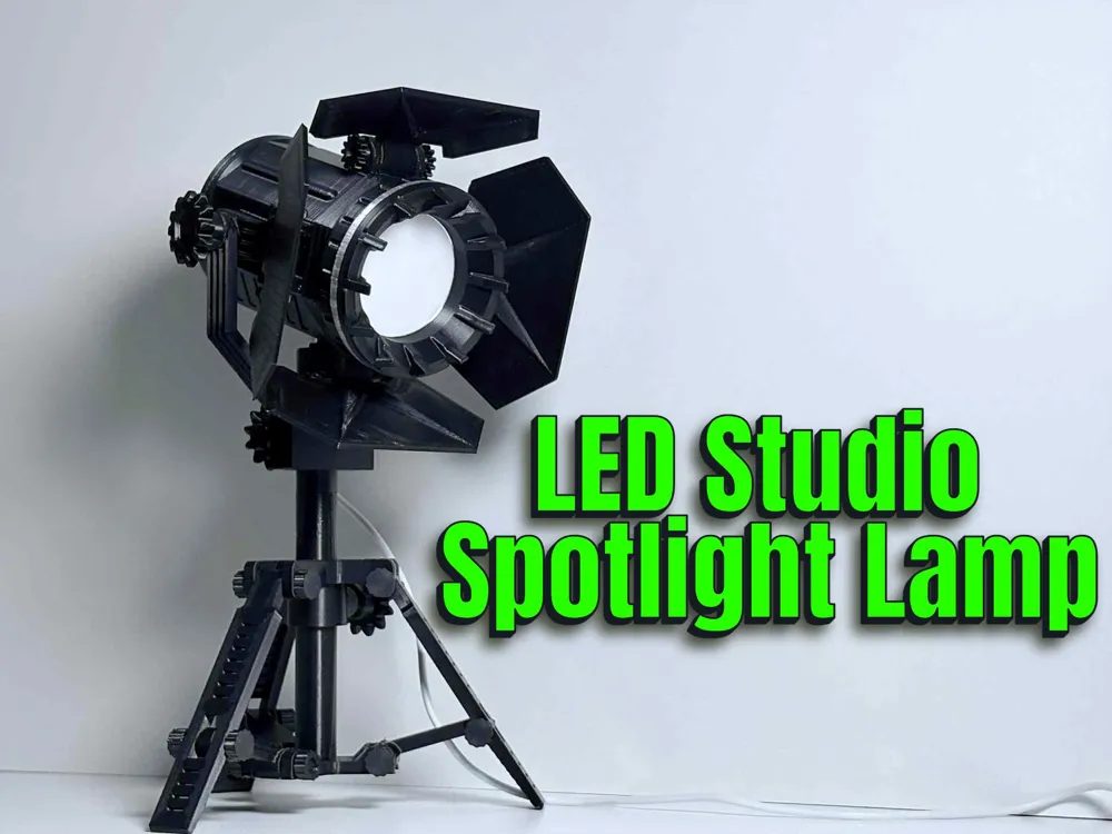 LED Studio Spotlight Lamp with tripod - Free 3D Print Model - MakerWorld