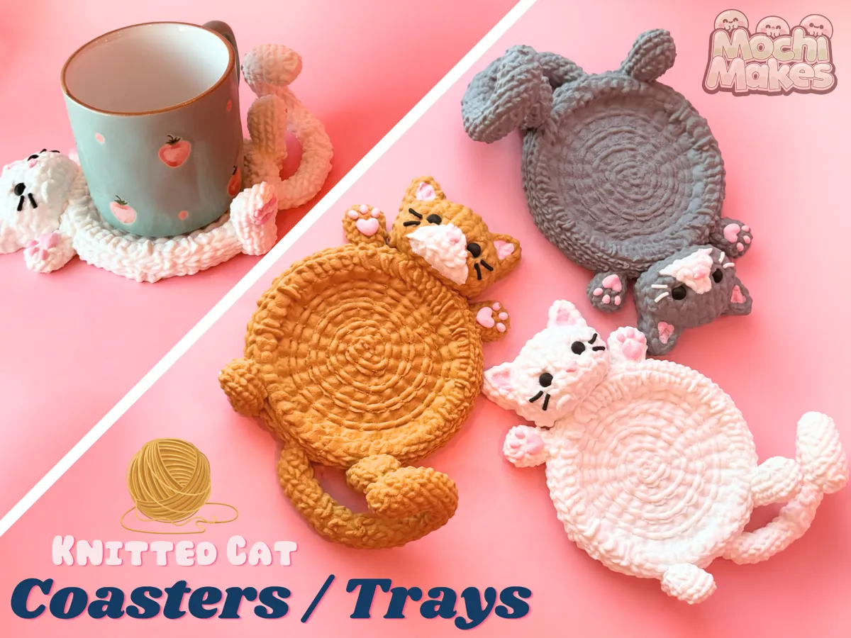Knitted Cat Coasters! - Free 3D Print Model - MakerWorld