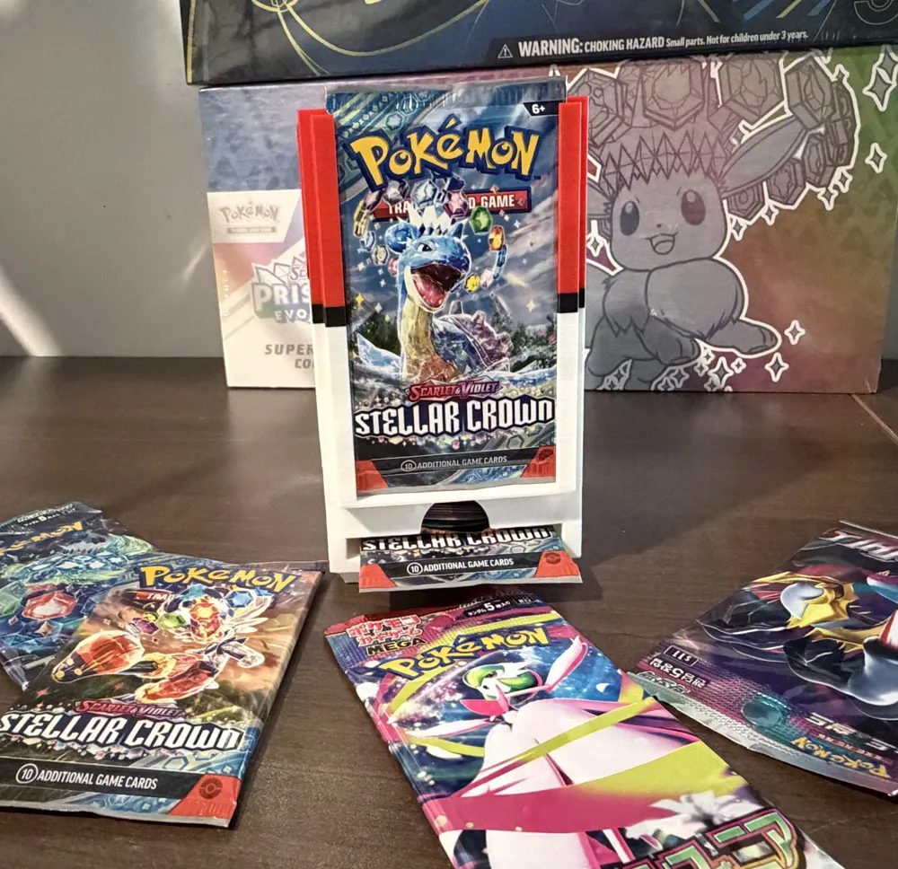 Pokemon Booster Pack Dispenser V4 - Free 3D Print Model - MakerWorld