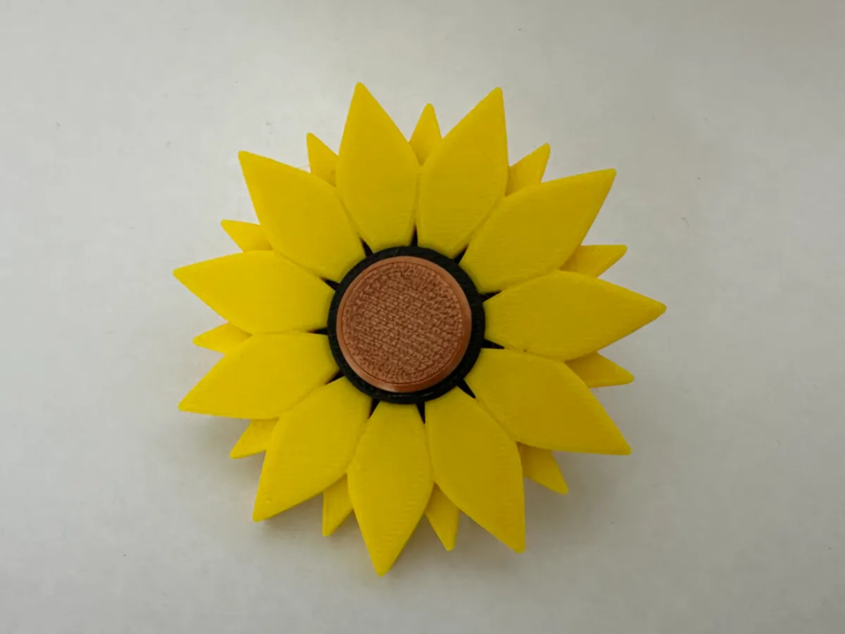 Sunflower Fidget Spinner - Free 3D Print Model - MakerWorld