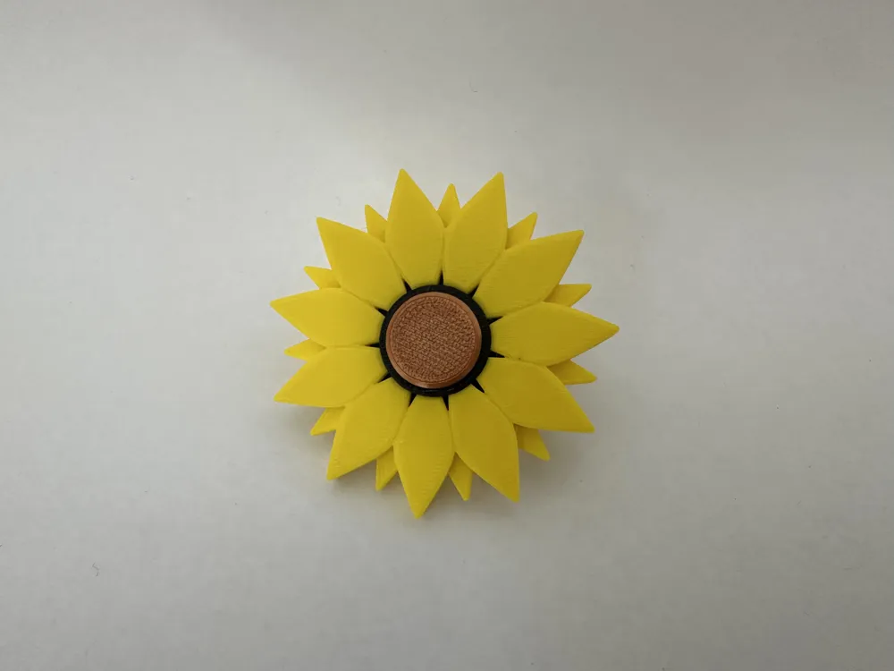 Sunflower Fidget Spinner - Free 3D Print Model - MakerWorld