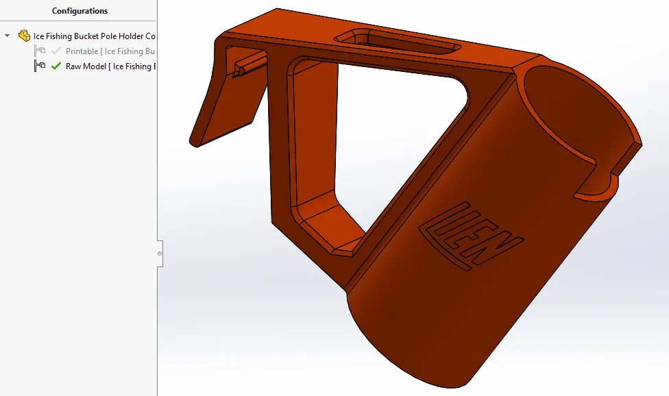Ice fishing pole snap on rod holder - Free 3D Print Model - MakerWorld
