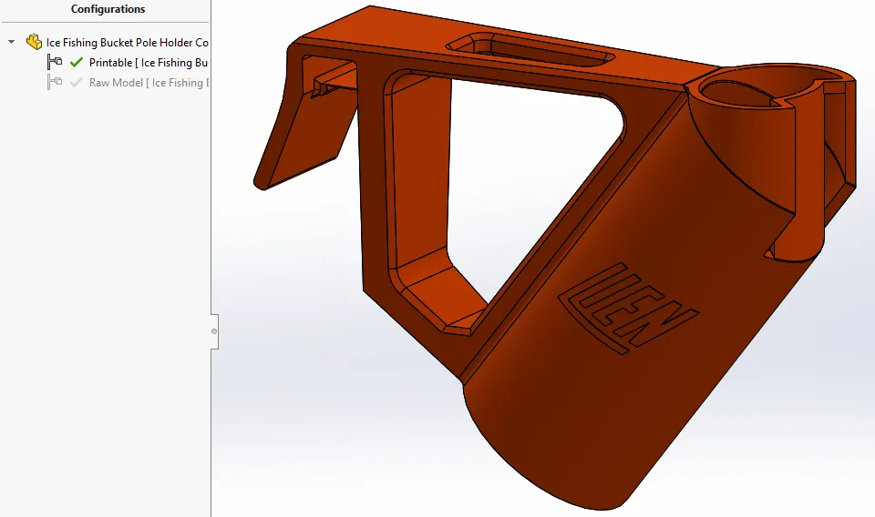 Ice fishing pole snap on rod holder - Free 3D Print Model - MakerWorld