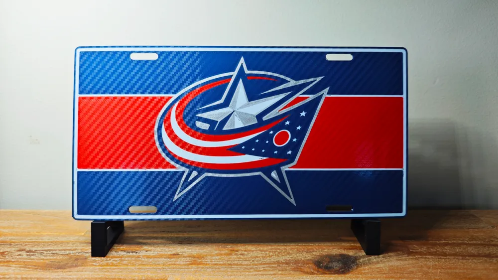 NHL Team Licence Plate - Columbus Blue Jacket - Free 3D Print Model ...